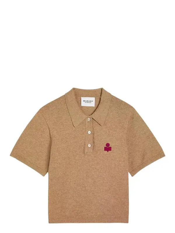 MARANT ETOILE Althea Logo-appliquéd Polo Shirt - Neutrals