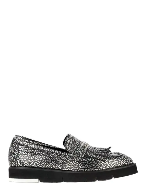 Moschino Cracked-accent Loafers - Black