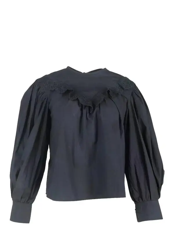 ISABEL MARANT VINTAGE Ounissa Lace-trimmed Blouse - Black