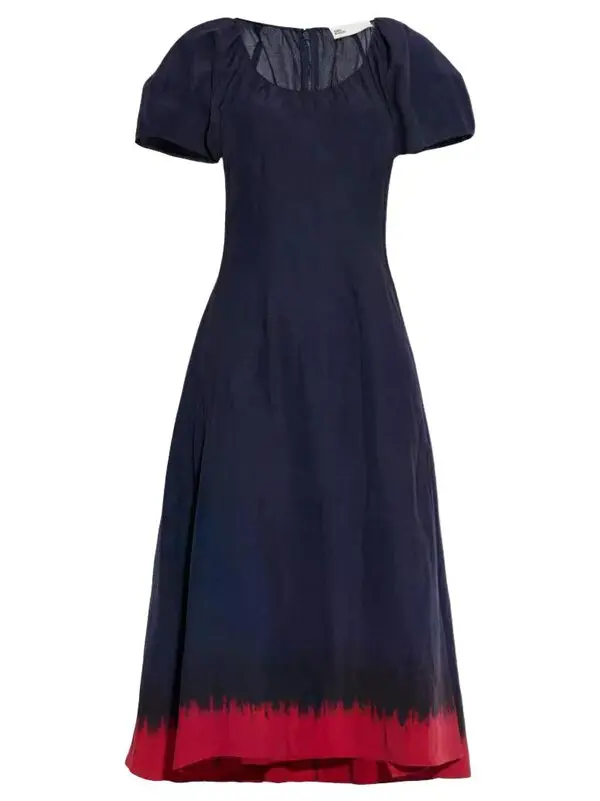Tory Burch Puff-sleeve Midi Dress - Blue