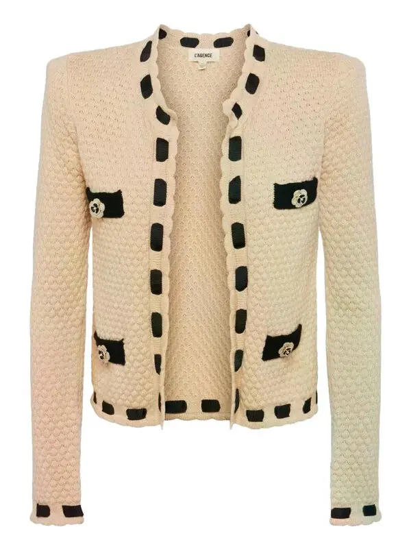 L'Agence Astor Buttoned Cardigan - Neutrals