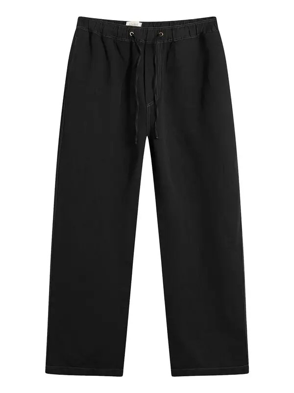 Studio Nicholson Cotton Linen Drawstring Trouser - Black Grape