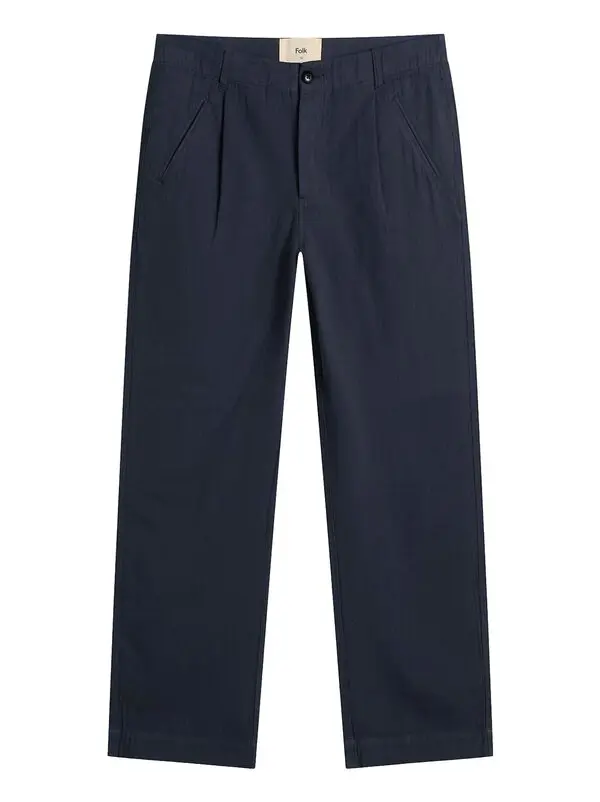 Folk Assembly Pant - Navy Herringbone