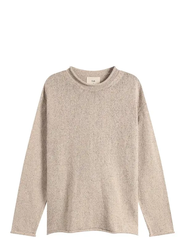 Folk Slouch Crew Jumper - Natural Circle