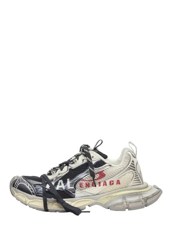 Balenciaga 3xl Split Logo Sneaker - Eggshell/red/navy