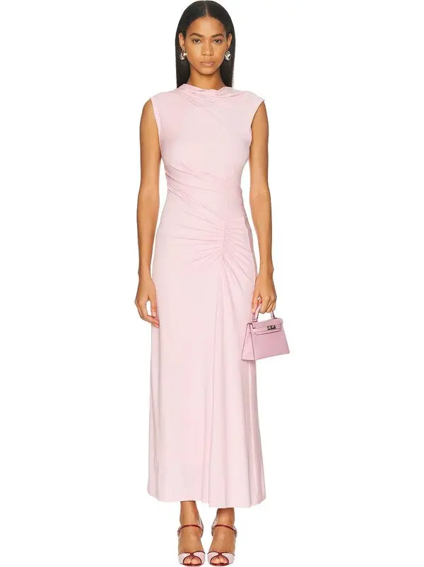 Simkhai Acacia Draped Jersey Midi Dress - Tulip
