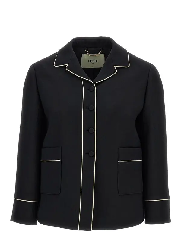 Fendi Tailored Wool And Silk Jacket - Black