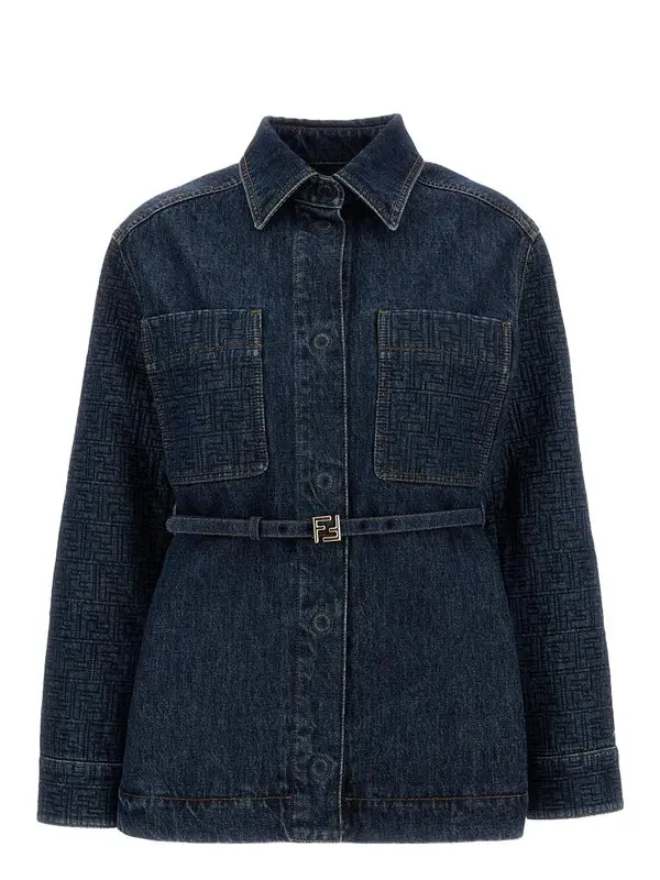 Fendi Padded Denim Jacket - Blue