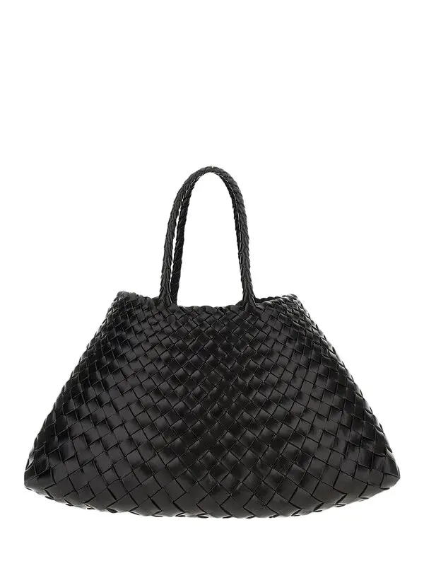 Dragon Diffusion Small Santa Croce Handwoven Basket Bag - Black