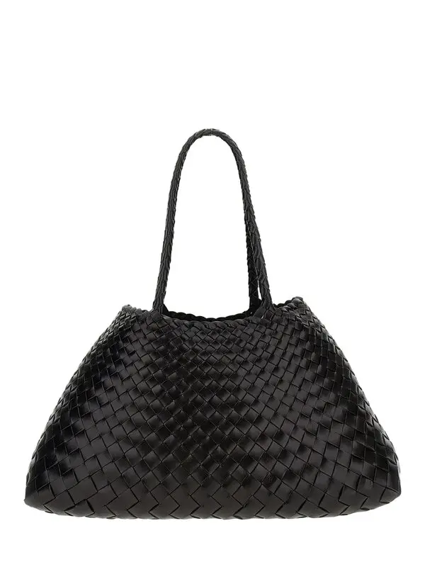 Dragon Diffusion Large Santa Croce Woven Leather Bag - Black