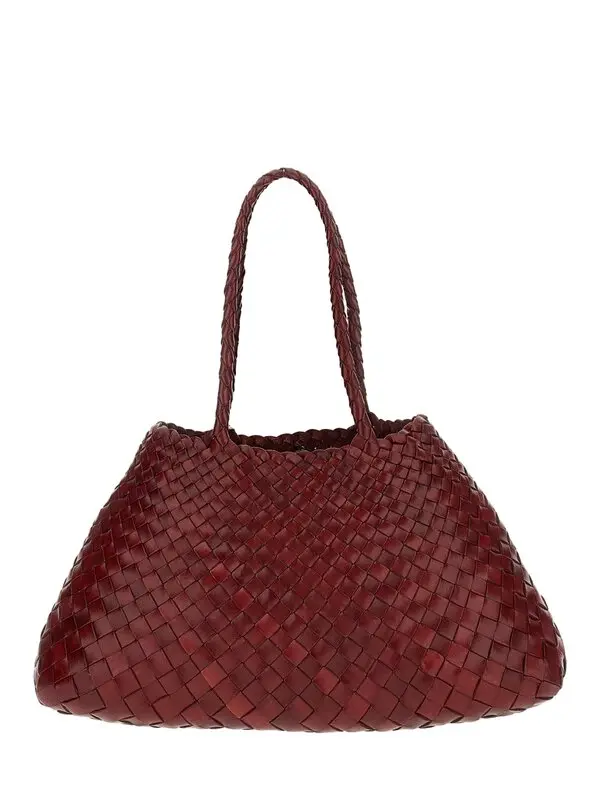 Dragon Diffusion Large Santa Croce Woven Leather Bag - Red