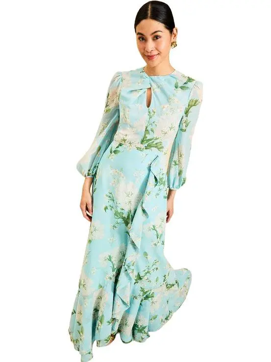 Mestiza New York Ophelia Chiffon Gown - Blue