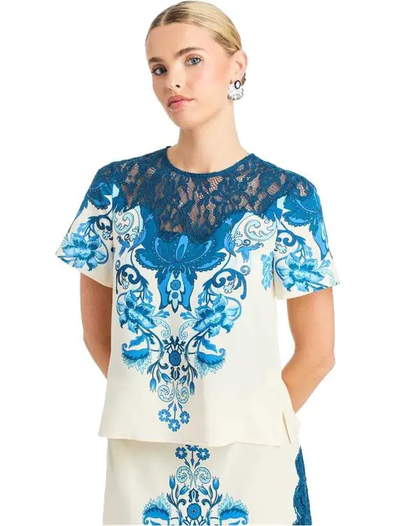 Mestiza New York Morgan Lace Top - Blue