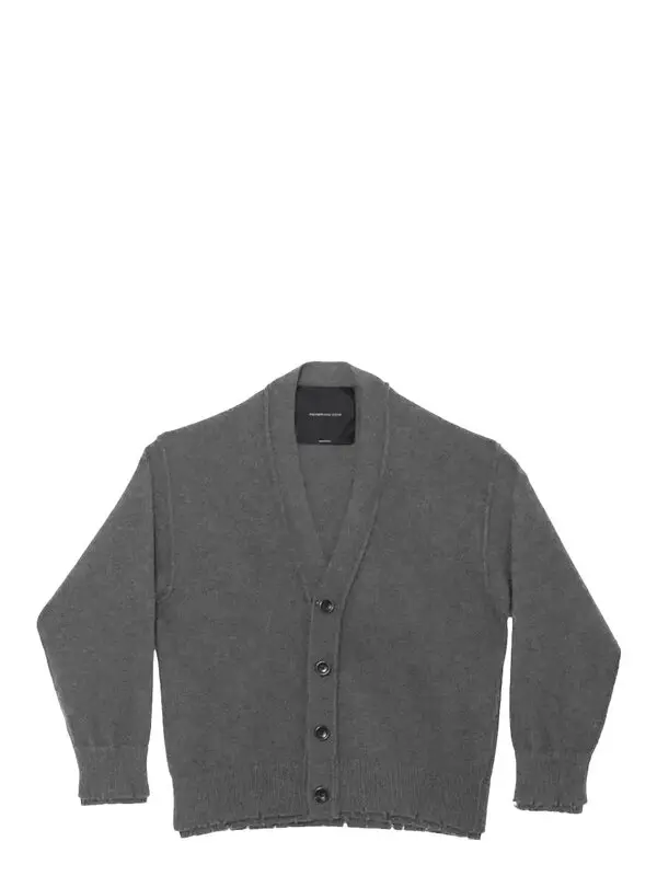 FEDERICO CINA Frayed Button Cardigan - Grey