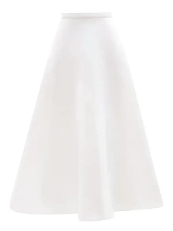 GEMY MAALOUF Flared Midi Skirt - White