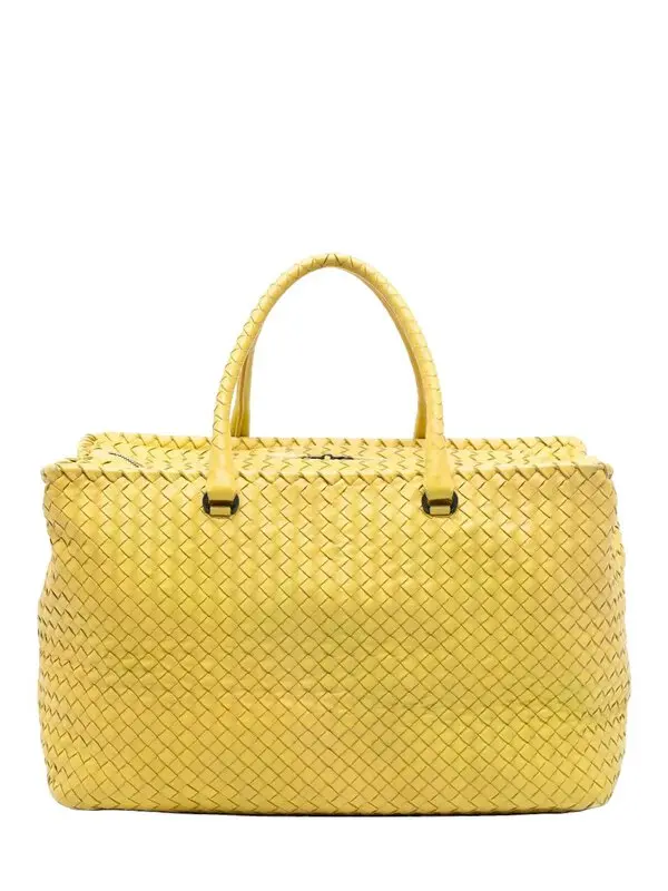 Bottega Veneta Nappa Intrecciato Brick Tote Bag - Yellow