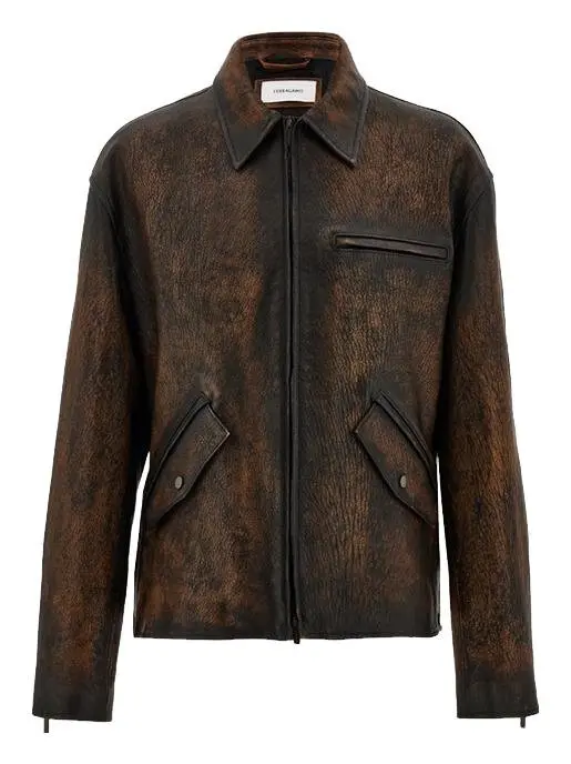 FERRAGAMO Leather Jacket - Natural