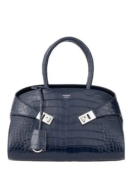 FERRAGAMO Hug Handbag M - Navy