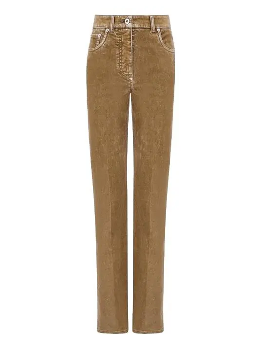 FERRAGAMO Five-pocket Garment-dyed Trousers - Neutral