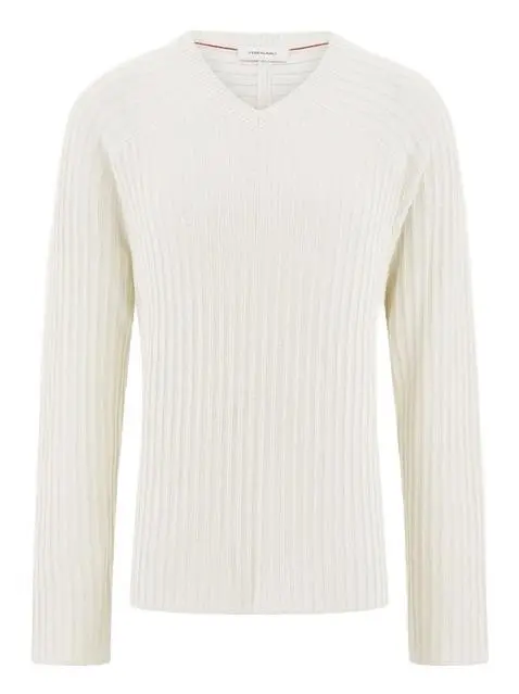 FERRAGAMO Lightweight V-neck Sweater - Natural