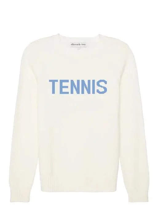 ELLSWORTH + IVEY Classic Crewneck Tennis Pullover - Natural