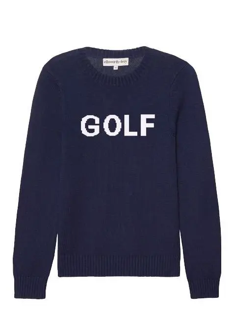 ELLSWORTH + IVEY Classic Crew Golf Pullover - Blue / Multicolor / Navy / White