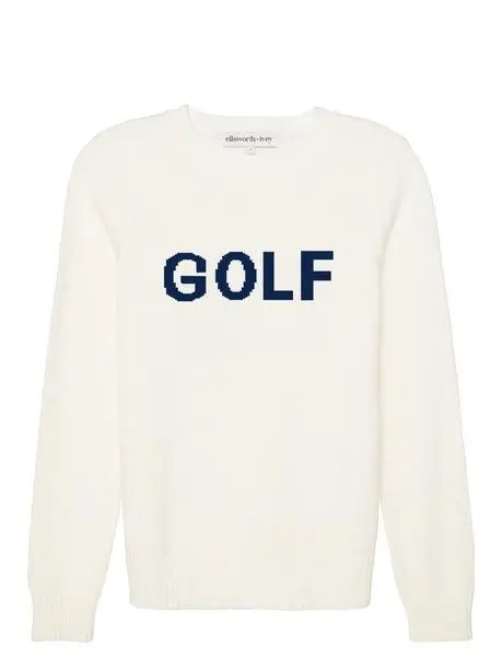 ELLSWORTH + IVEY Crewneck Golf Knit Sweater - Navy / Blue