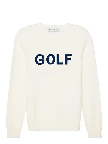 ELLSWORTH + IVEY Classic Crew Golf Knit Sweater - Navy / Blue