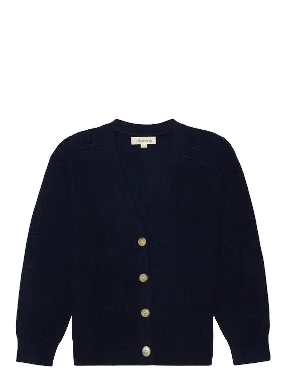 ELLSWORTH + IVEY Lilah V-neck Knit Cardigan - Black
