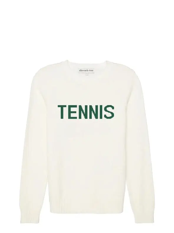 ELLSWORTH + IVEY Classic Crew Tennis Sweater - Green