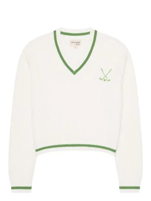 ELLSWORTH + IVEY Brooke Varsity Golf Club Sweater - Green