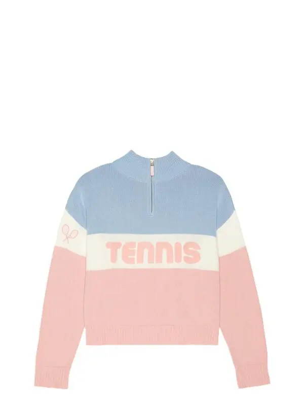 ELLSWORTH + IVEY Madison Quarter Zip Colorblock Pullover - Pink