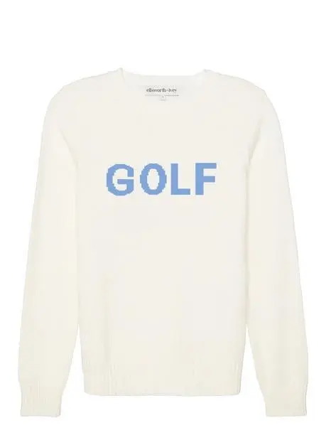 ELLSWORTH + IVEY Classic Crew Golf Knit Sweater - Green