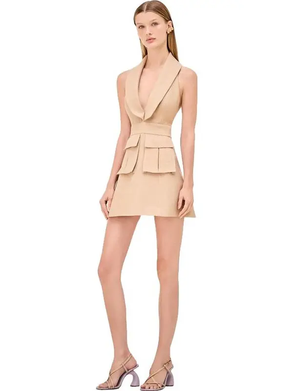 Alexis Hanne Mini Dress - Neutral