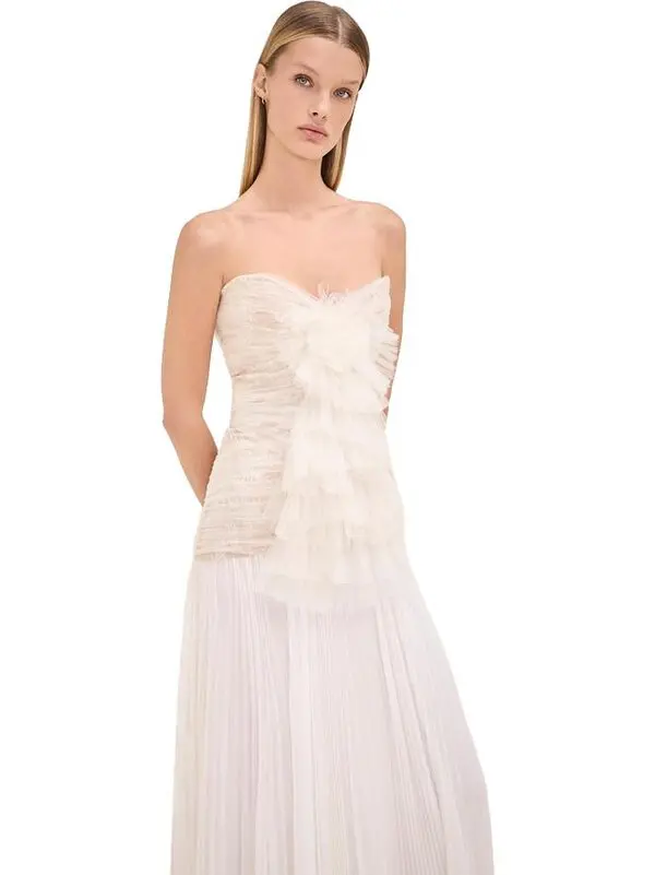 Alexis Seraphina Strapless Gown - White