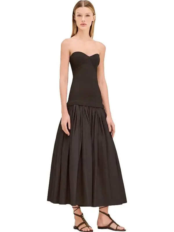 Alexis Cannes Strapless Midi Dress - Black
