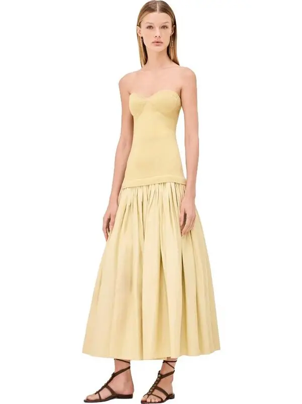 Alexis Cannes Strapless Midi Dress - Green