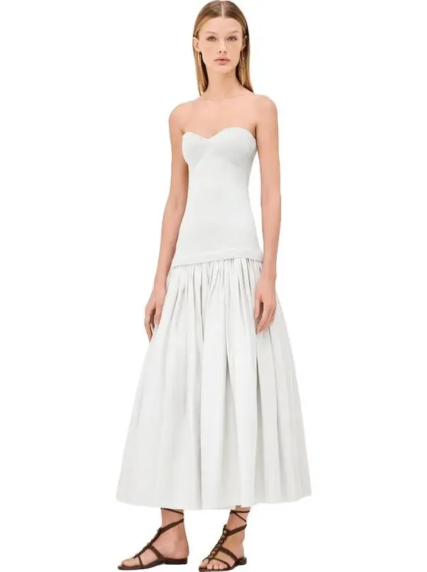 Alexis Cannes Strapless Midi Dress - White