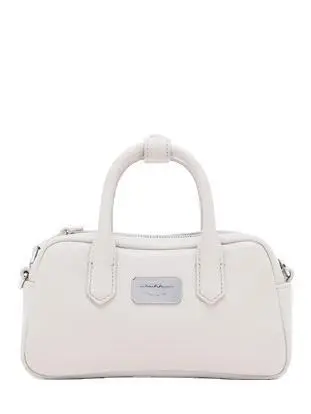 Emporio Armani Soft Leather Mini Bauletto Bag - Beige