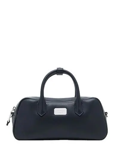 Emporio Armani Soft Leather Bauletto Bag - Black