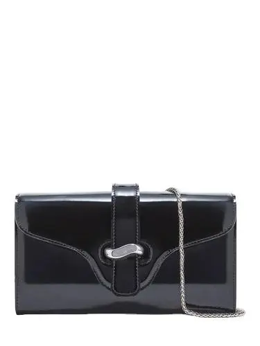 Emporio Armani Patent Leather Mini Shoulder Bag - Black