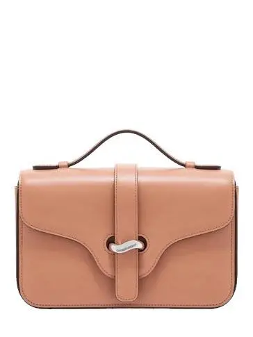 Emporio Armani Smooth Leather Shoulder Bag - Beige