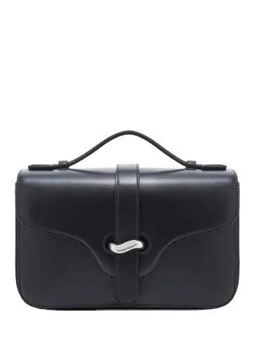 Emporio Armani Smooth Leather Shoulder Bag - Black
