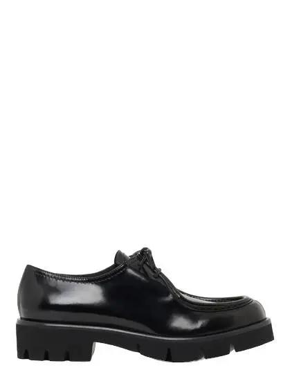 Emporio Armani Wallabee Lace-ups In Polished Leather - Black