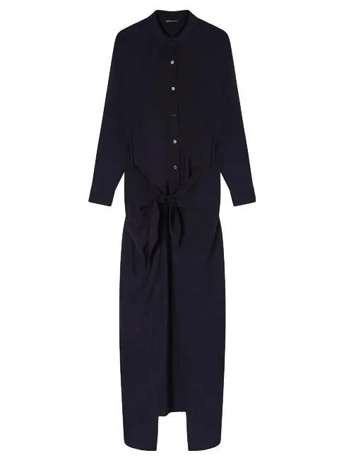 Emporio Armani Fluid Techno Rayon Dress - Blue / Navy