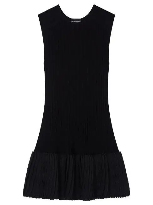 Emporio Armani Knitted Dress With Rouge Detail - Black