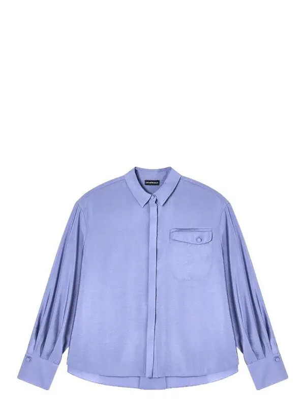 Emporio Armani Techno Rayon Button-up Shirt - Purple