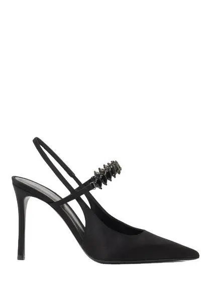 Emporio Armani Satin Slingback Court Shoes - Black