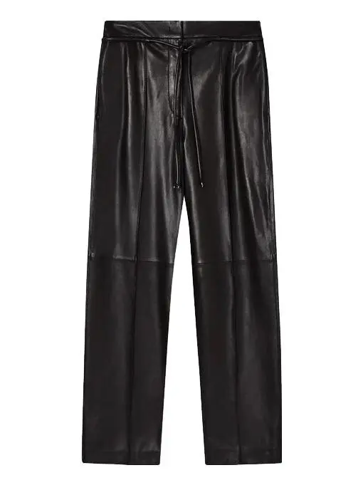 Emporio Armani Lambskin Nappa Leather Trousers - Brown