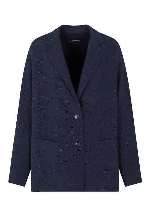 Emporio Armani Cupro-blend Single-breasted Blazer - Blue